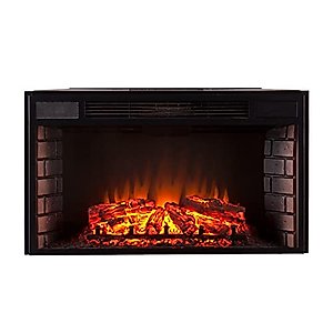 SEI Furniture 33” Widescreen Electric Firebox w/Remote Control, Black