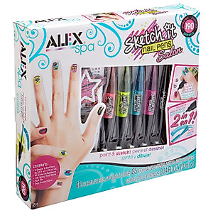 ALEX Toys Sketch It Nail Pens Salon Girls Fashion Activity, Sketch and Paint, Create Long Lasting Looks with Beautiful Nail Polish, For Ages 8 and up