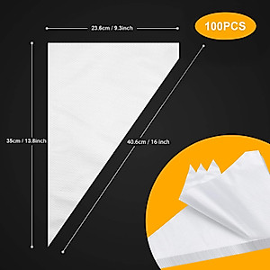 Tamodan Piping Bags 100PCS & 16 Inches Tipless Piping Bags, Extra Thick Pastry Bags Disposable, Non-Slip Icing Piping Bags Disposable Design, Cake Decorating Bags Easy to Squeeze the Icing Cream.