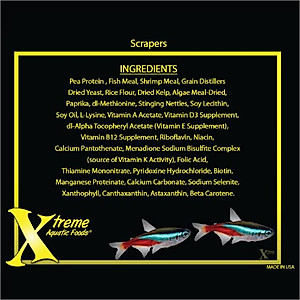 Xtreme Aquatic Fish Food - Nutritionally Balanced Professional Formula - Balanced Amino Acid Profile and No Hormones - Made in USA – Sinking Fish Food Bottom Feeder and Catfish Pellets (2 oz)