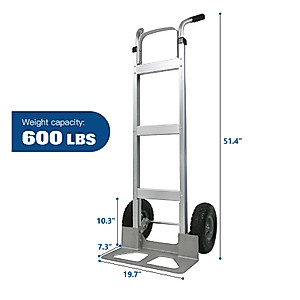 JXUFDHO Hand Truck Heavy Duty, Hand Truck Dolly 400lbs Capacity, Dolly Cart with Pneumatic Tire for Moving Home, Workshop, Office