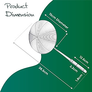 Stainless Steel Spider Strainer Wire Skimmer Drainer For Cooking Ladle, Deep Fryer Frying, Pasta Noodle, Cooking Wok, Falafel, Grease Catcher, Kitchen Long Spoon, Fat Separator, Pot Scoop Tool
