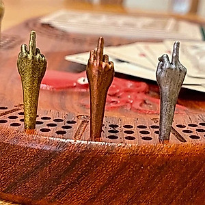 9 Pieces Resin Cribbage Pegs, 3 Colors - Funny Cribbage Pegs, Cribbage Board Pegs Fit 1/8 Holes Toy Game Accessories with Drawstring Storage Pouch for Cribbage Traditional Board Game. (B)