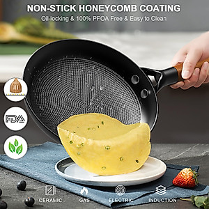 LAMFO Cast Iron Skillet, 12 Inch Nonstick Frying Pan Skillet with Removable Handle, PFAS-Free, Egg Pan Non Stick Frying Pans, Oven Safe Dishwasher Safe