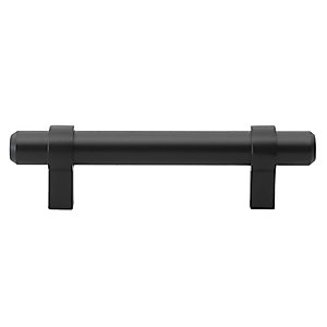 GlideRite Hardware 4005-76-MB-10-3” Center Euro Solid Bar Pull - 4-1/2” Length, Matte Black, Pack of # (10)