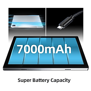 BYYBUO SmartPad T10 2023 Full HD 10.1 inch Android 12 Tablet, Octa-Core 2.0 GHz Processor, New Upgrade 7000mAh Battery Capacity, 64GB ROM 1920x1200 Resolution, 2.4G+5G WiFi,Bluetooth,GPS,FM,Gray