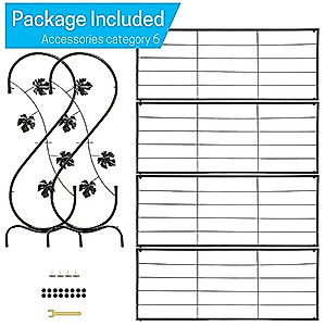 Nijoam 4-Tier Shoe Rack Storage, Metal Wire - Weatherproof Shoe Shelf Stand for Outdoor, Entryway, Organizer - Black -27inch