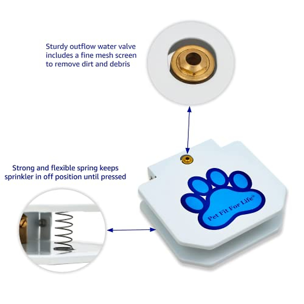 Pet Fit For Life Dog Pedal Water Fountain - Step-On Dog Sprinkler/Water Hose Dog Toy for Drinking and Water-Play, Includes Giant Tennis Ball