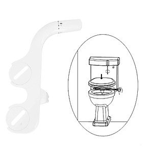 Ultra Slim Bidet Attachment for Toilet, Non Electric Bidet Toilet Seat Attachment with Self Cleaning Dual Nozzles for Feminine Wash, Hygienic Bidets for Existing Toilets (White)