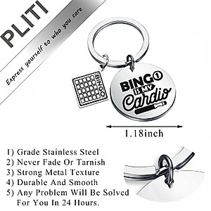 PLITI Funny Bingo Gift Bingo Gambler Gift Bingo Game Lover Gift Bingo Is My Cardio Keychain Gambling Gift (bingo cardio ky)