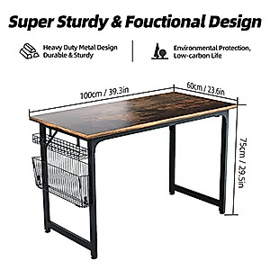 ASTARTH Laptop Table Computer Desk, Rustic Brown
