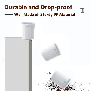 YISTOS Mini Trash Can with 100 Garbage Bags, Desk Small Trash Can, Office Plastic Garbage Can ,Waste Garbage Bin,Wastebasket Dispenser fo White