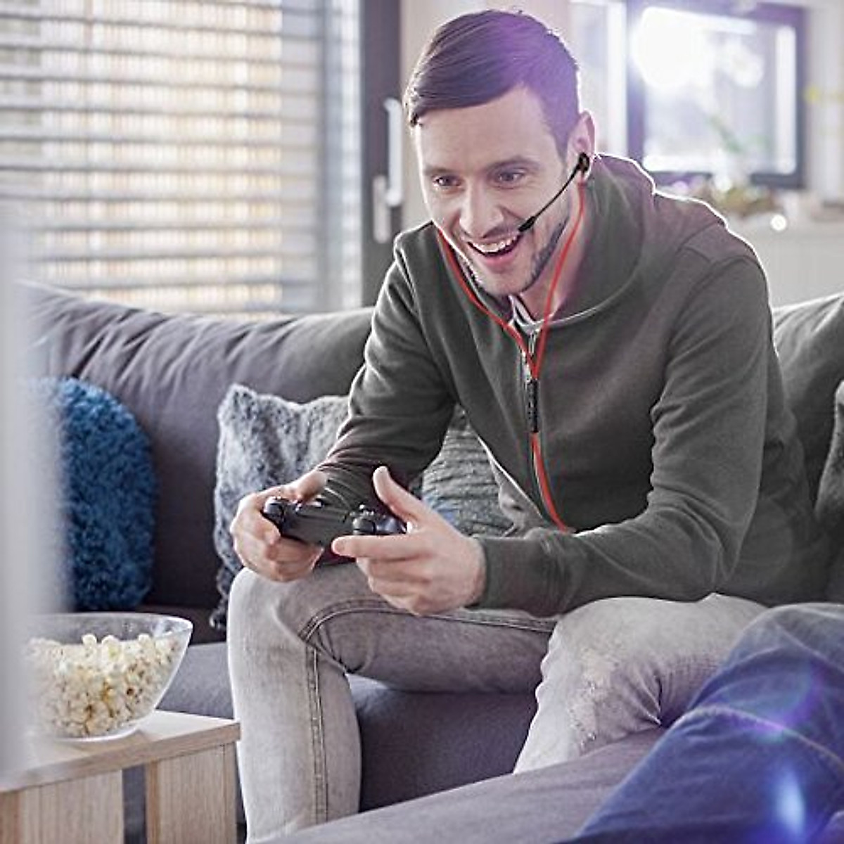 BlueFire Wired Gaming Earphone 3.5 MM E-Sport Earphone Noise Cancelling Stereo Bass Gaming Headphone with Adjustable Mic for PS4, Xbox One, Laptop, Cellphone, PC (Red)