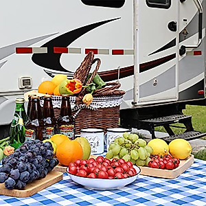 CAMPER MATTERS Picnic Table Cover with Bench Covers, Wind Resistance, Water and Oil Proof, Strong Resistance to Fading, for Outdoor and Camping, 72" Table, 3 Pieces Set, Come with Reusable Plastic Bag