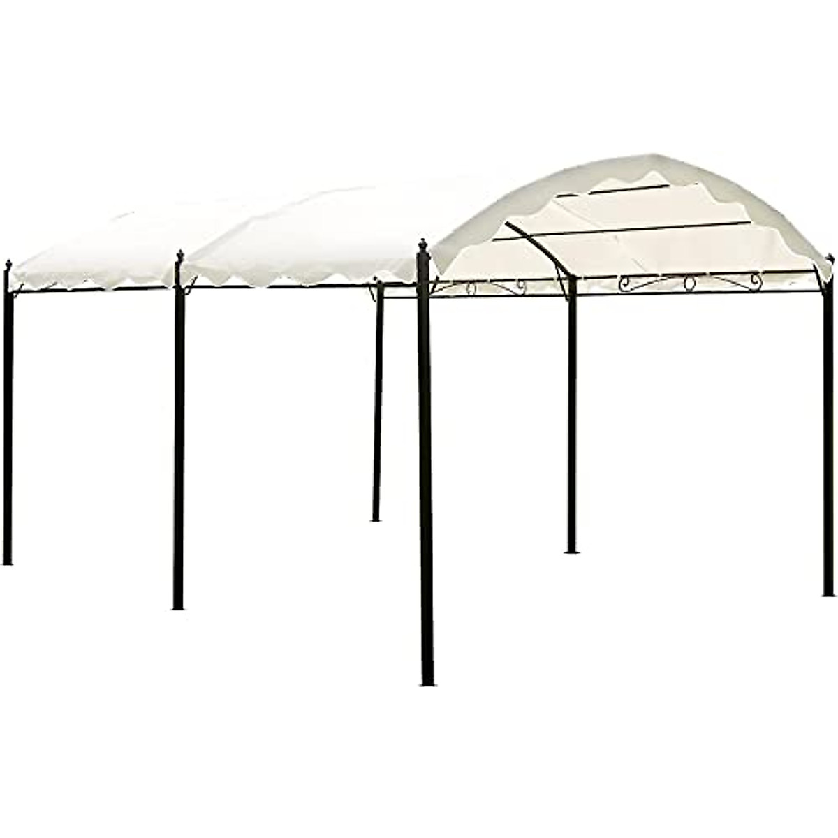 Carport Shelter with Removable Cover, Car Canopy Portable Garage with Anchor Kit, Outdoor Party Gazebo, 154.3" L x 115.4" W x 100.8" H (White)