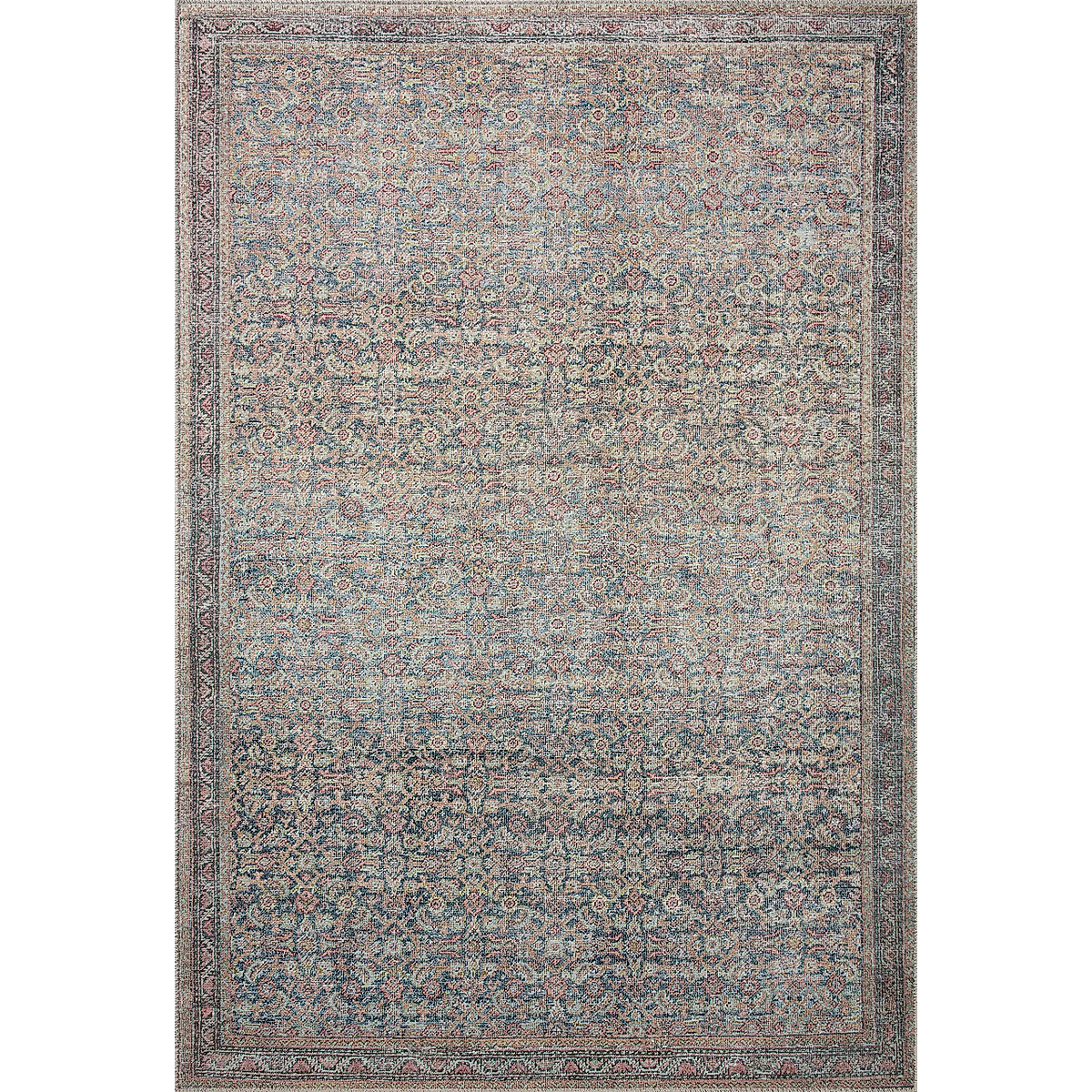 Loloi II Adrian Collection ADR-04 Area Rug 7'-6" x 9'-6" Denim/Multi Rectangular 0.18" Thick