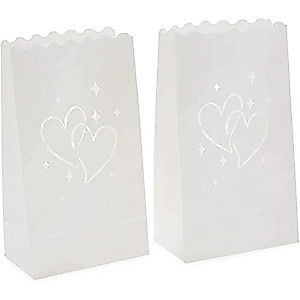 White Luminary Bags for Weddings and Party Decor (10 x 5.9 x 3.5 in, 60 Pack)