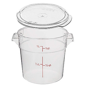 Cambro Three 1 Quart Polycarbonate Clear Round Containers With 3 Lids Bundle