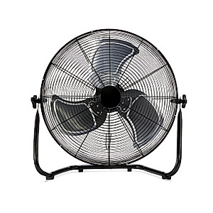 Amazon Basics 18-Inch High-Velocity Industrial Fan with 3 Speeds, Durable Metal Construction and Aluminum Blades, Ideal for Industrial & Commercial Spaces, 100 Watts, Black, 8.27"D x 21.85"W x 21.5"H