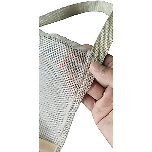 Hanging Mesh Storage Bags 5Pack Potatoes Bags Onion Bags Mesh Garlic Net Bags Long and Large Reusable Net Storage Produce Bags (Beige)