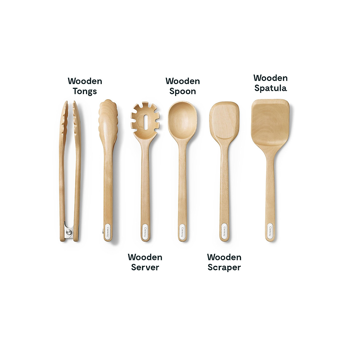 Caraway 14-Piece Kitchen Prep Set - Kitchen Knife Set & Wooden Utensil Set - Made With Premium German Steel Blades & FSC-Certified Birch Wood - Non-Toxic Materials - Includes Organizer - Cream