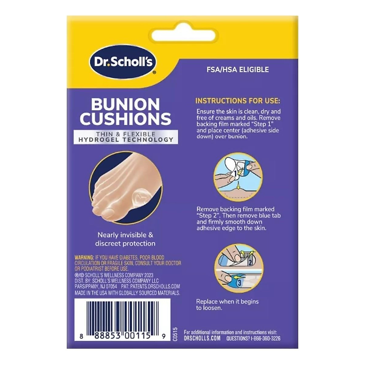 Dr. Scholl's Bunion Cushions - 5 Each, Pack of 4