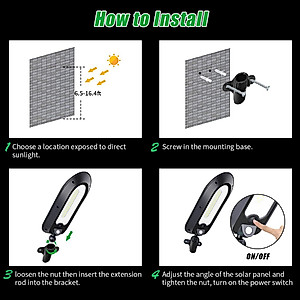 JAMIEWIN Solar Street Lights Outdoor, Solar Motion Sensor Light Solar Wall Lights Outdoor Waterproof Solar Flood Security Light for Gutter Porch Barn Garden Deck Fence Patio Path 2 Pack