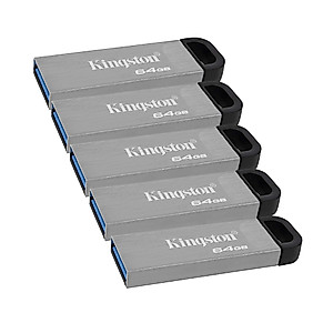 Kingston 64GB DataTraveler Kyson USB 3.2 Gen 1 200MB/s Read Metal Flash Drive (5-pack) (5 Items)