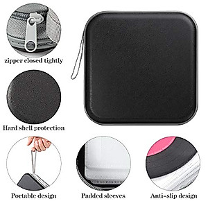 alavisxf xx CD Case, 48 Capacity Hard Plastic DVD Case Portable Zipper CD Case Holder Large Storage Disc Wallet Bag for Car Home Travel (Black, 48 Capacity)