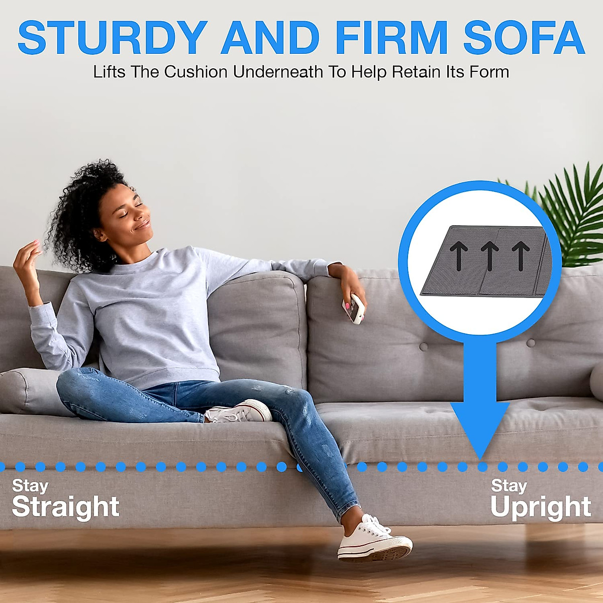 Tidy Zebra Sofa Support for Sagging Cushions – Luxury Extra Thick & Strong Sagging Couch Support Seat Saver! Best Cushion Support for Sagging Couch - 67" Wide, Couch Accessories to Repair as New!