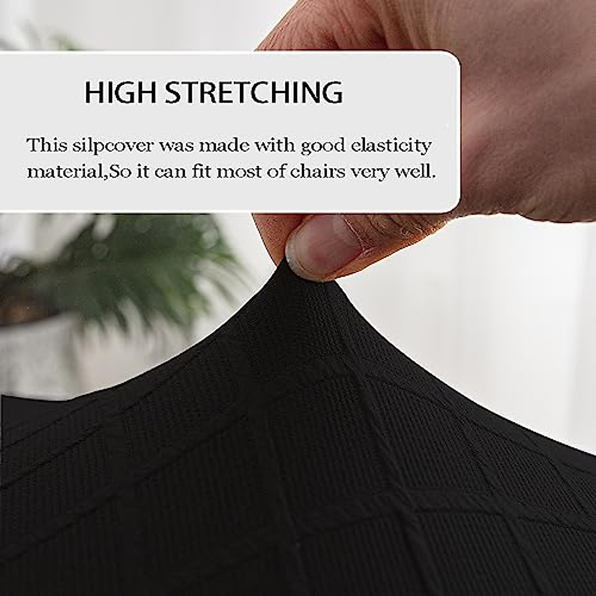 KCCRHIN Waterproof Shell Chair Covers Set of 1/2/4/6 Mid Century Modern Style Chair Cover Leisure Bar Seat Cover Washable Removable Chair Protector for Bar Kitchen Hotel Dinning Room,Black 1pcs