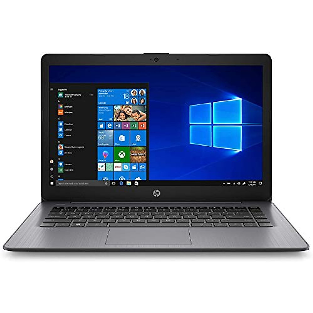HP 2022 Stream 14" HD Thin and Light Laptop, Intel Celeron N4000 Processor, 4GB RAM, 64GB eMMC, HDMI, Webcam, WiFi, Bluetooth, 1 Year Office 365, Windows 10 S, Brilliant Black, W/ IFT Accessories