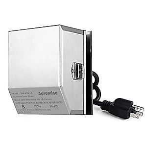 Apromise Rotisserie Motor - Stainless Steel Rotisserie Spit Motor 6W 110 Volts with Waterproof On/Off Switch | Powerful Rotisserie Motor Hold Up to 50 Pounds Capacity - Silver