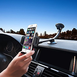 Newward Car Phone Mount, Universal Long Arm Windshield Handsfree Phone Holder for Car Compatible iPhone 14 Pro/13/12/11/Xs/XR/X/8 Plus, Galaxy S20/S10/S9/S9 /Note 10/S8, Huawei and More