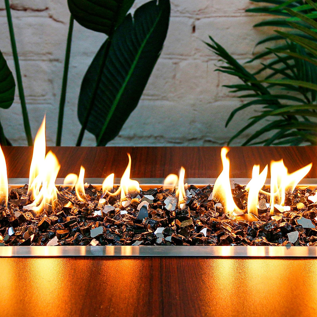 Hisencn Fire Glass 1/2 Inch - Onyx Black Reflective Tempered Fire Glass Rocks for Fire Pit, Outdoors and Indoors Natural or Propane Fireplaces, Fire Bowls Landscape Decoration, 10 Pounds