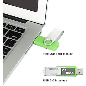 ENUODA 64GB USB Flash Drive 5 Pack 64GB Thumb Drives High Speed USB 3.0 Memory Stick Jump Drive Pen Drive for Storage and Backup (5 Colors)