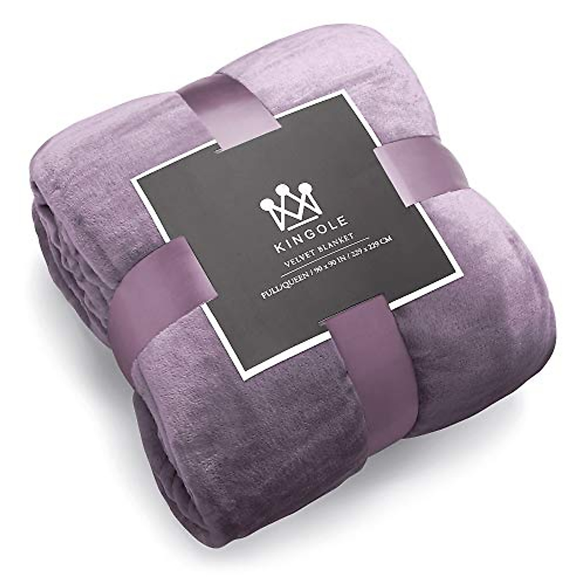 Kingole Flannel Fleece Microfiber Throw Blanket, Luxury Lavender Purple Twin Size Lightweight Cozy Couch Bed Super Soft and Warm Plush Solid Color 350GSM (66 x 90 inches)