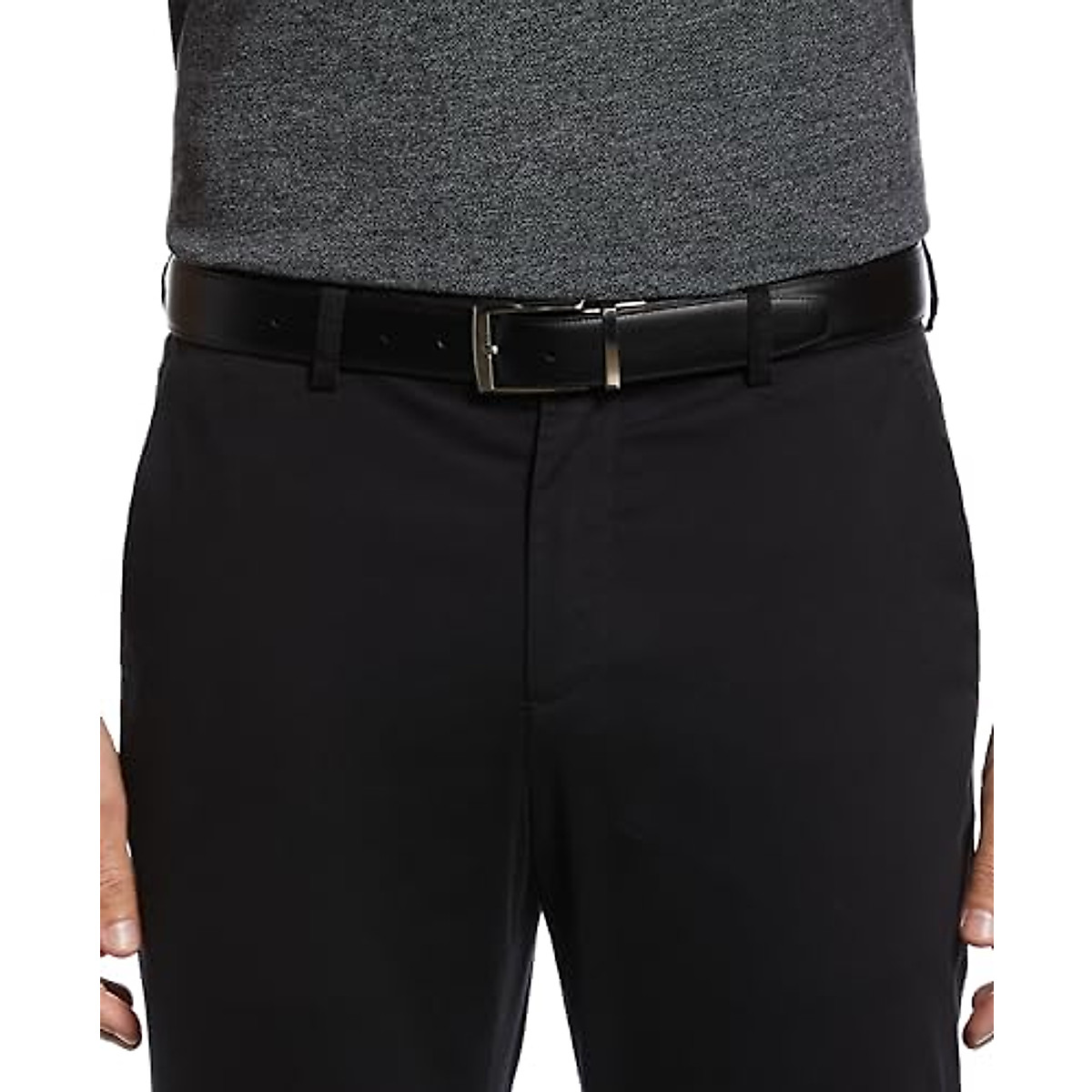 Perry Ellis Men's Portfolio Amigo Reversible Leather Belt, Stitched Edges, Durable, 1.5” Width (Available in Big & Tall), Luggage Brown, 42