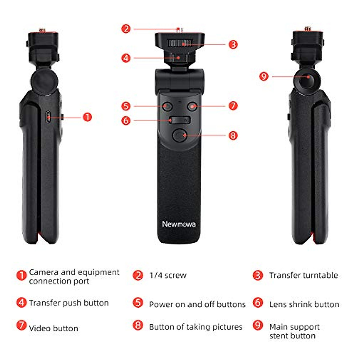 Newmowa Mini Shooting Grip vlog Camera Grip for Sony Vlogger Grip for Sony ZV1 RX100 VII RX100M2 RX100M3 RX100M4 RX100M5 RX100M7 A6000 a6100 a6300 A6400 A6500 A6600