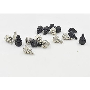 Screw 10Pcs 6/32 Thread Teeth Length 5mm Computer PC Case Cooling Fan Toolless Adjustment Screw Thumbscrews Thumb Screw - (Color: Silver)