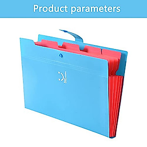 CLOUDIA Letter A4 Paper Expanding File Folder - Pockets Accordion Document Organizer (Light Blue)