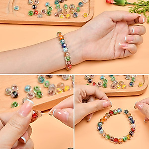 80pcs Flower Glass Bead Gold Sand Lampwork Beads Glass Handmade Round Loose with Hole 2mm Beads for Rosary Making Jewelry Craft Making (10MM)