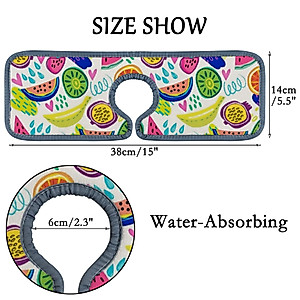 Kitchen Faucet Absorbent Mat 3 Pieces Colorful Fruits Kwii Faucet Sink Splash Guard Bathroom Counter and RV,Faucet Counter Sink Water Stains Preventer