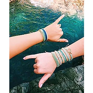 Pura Vida Original Royal Blue Bracelet - 100% Waterproof, Adjustable Band - Plated Brand Charm