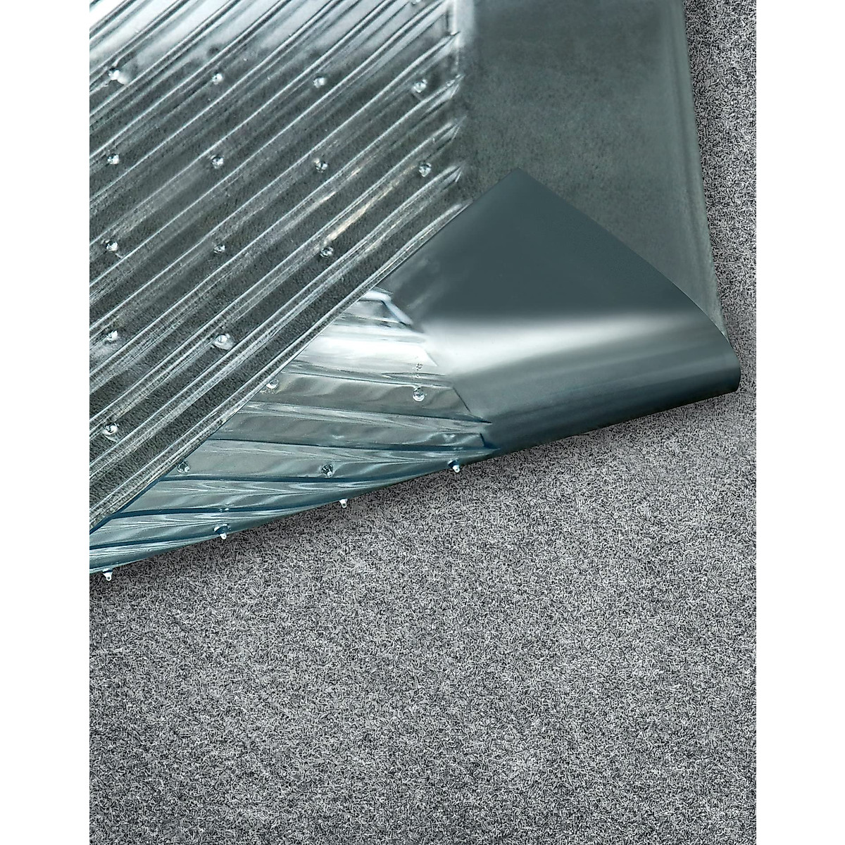 QWORK Floor Protector for Deep Pile Carpet, 36" x 25' Heavy-Duty Plastic Carpet Protector, Runner Guard Protector, No-Slip, Waterproof, Clear, for Home Office Hallway Runner