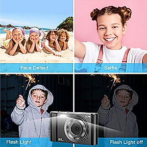 Digital Camera 2.7K 44MP Camera, VAFOTON 2.8" LCD Rechargeable Mini Compact Pocket Camera with 16X Zoom for Adult Seniors Students Kids Beginner