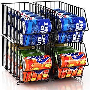 Soda Can Organizer Stackable 4 Tier Can Organizer for Pantry Drink Organizer for Pantry Can Storage Organizer Pantry Can Dispenser for Pantry Can Holders for Pantry(L 15.35in X W 5.78in X H 25.59in)