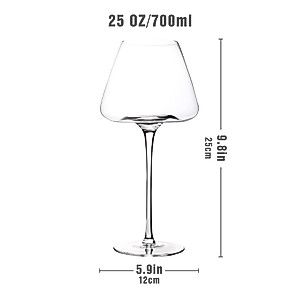 UBENKAKU Wine Glasses Set of 4, 25 OzExtra Large Premium Crystal Burgundy Martini Glasses Set of 4 Thin Rim Long Stem for Red or White Daily Use Wedding Anniversary or Birthday Gift
