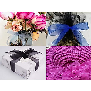 Organza Ribbon 2 Inch 50 Yards Shimmer Sheer Ribbon for Gift Wrapping Decoration Crafts DIY (2 Inch, 650014 Neon Pink)