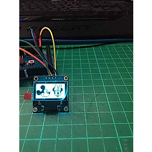 0.96 OLED Display Module, FBHDZVV 128 x 64 Pixel IIC 12864 OLED Blue I2C 0.96inch OLED Display IIC Serial with SSD1306 Chip Compatible with Raspberry Pi